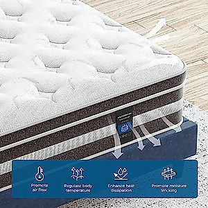 InofiaSeren Full Mattress, Individual Pocket Spring Hybrid Full Size Bed with Gel Memory Foam, Breathable Full Mattress in a Box, Medium Firm Support, 75''*54''*12''