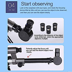 GREFER Refractor Telescopes for Astronomy Beginners Adults& Kids,High Definition Night Stargazing Vision Telescope White