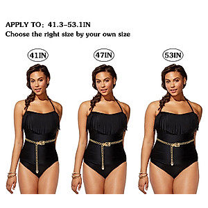 DTWAWA Chain Belt for Women Alloy Chunky Wasit Chain Adjustable Punk Link Belly Body Chain for Jeans Dresses,Gold(53.1in)