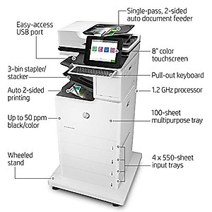 HP Color LaserJet Enterprise Flow MFP M681z | Streamline complicated workflows | Fast scan speeds | Built-in OCR software (J8A13A)