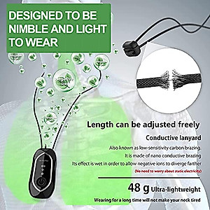 Yaindhi Wearable Air Purifier Necklace,Portable Mini Air Ionizer,for Car,Airplane,Office,Bedroom and Travel,home 2 gears (black)