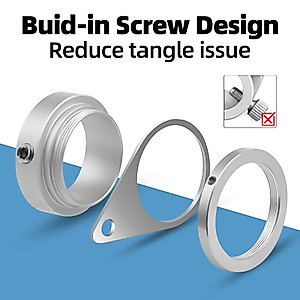 Anovo Flag Pole Rings, Flagpole Rings Aluminum Alloy 360° Rotating Anti Wrap Flag Mounting Spinning Ring Clips for 0.75-1.02 Inch Diameter Flagpole(1 Inch -Pack of 2, Matte Silver)