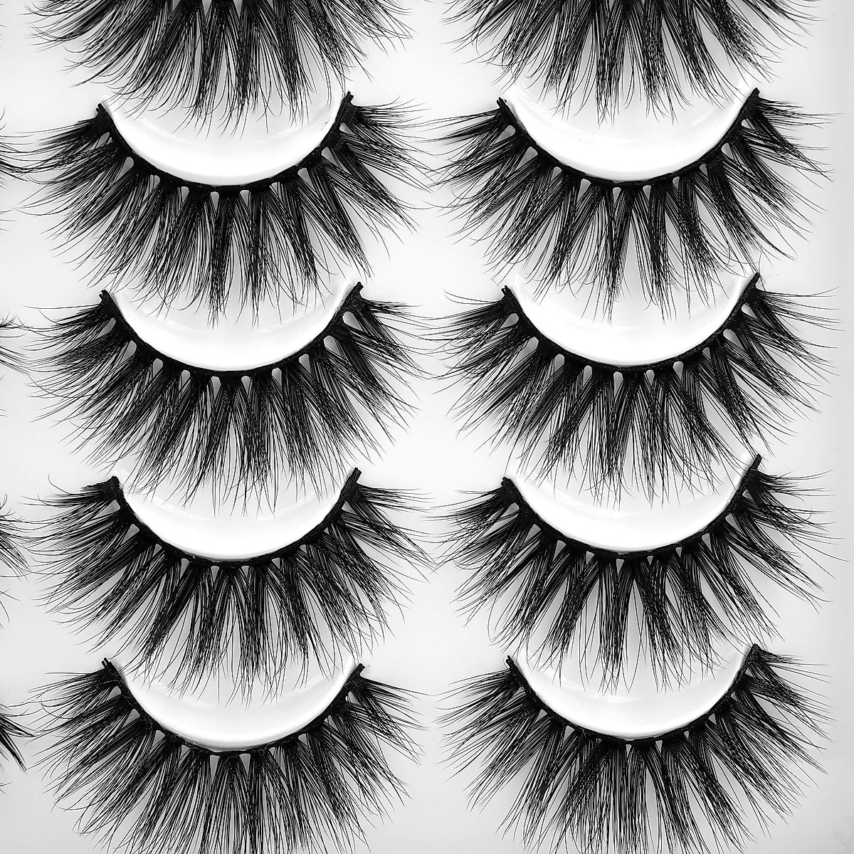 Lanflower Fake Eyelashes Natural Look Dramatic 3D Lashes Pack Faux Mink 20 Pairs 4 Styles