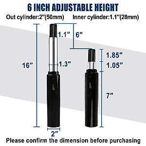 6" Pneumatic Gas Cylinder for Herman Miller Classic Aeron Chair,Office Chair Hydraulic Cylinder Replacement,Stroke Gas Lift Cylinder#1B08VM,Heavy Duty 450lbs New Pneumatic Cylinder, Gas Cylinder,