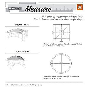 Classic Accessories Water-Resistant 30 Inch Round Fire Pit Cover, Patio Furniture Covers
