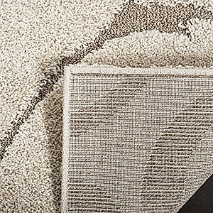 SAFAVIEH Laguna Shag Collection Area Rug - 8' x 10', Cream & Beige, Non-Shedding & Easy Care, 1-inch Thick Ideal for High Traffic Areas in Living Room, Bedroom (SGL455-1113)