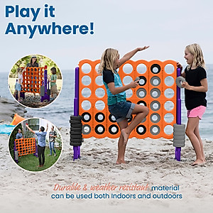 ECR4Kids Jumbo 4-To-Score, Giant Game, Orange, Purple