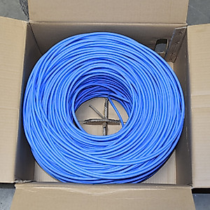 1000Ft Cat6 CMP Plenum 23AWG CCA UTP 4-Pairs Premium Network LAN Cable (Blue)