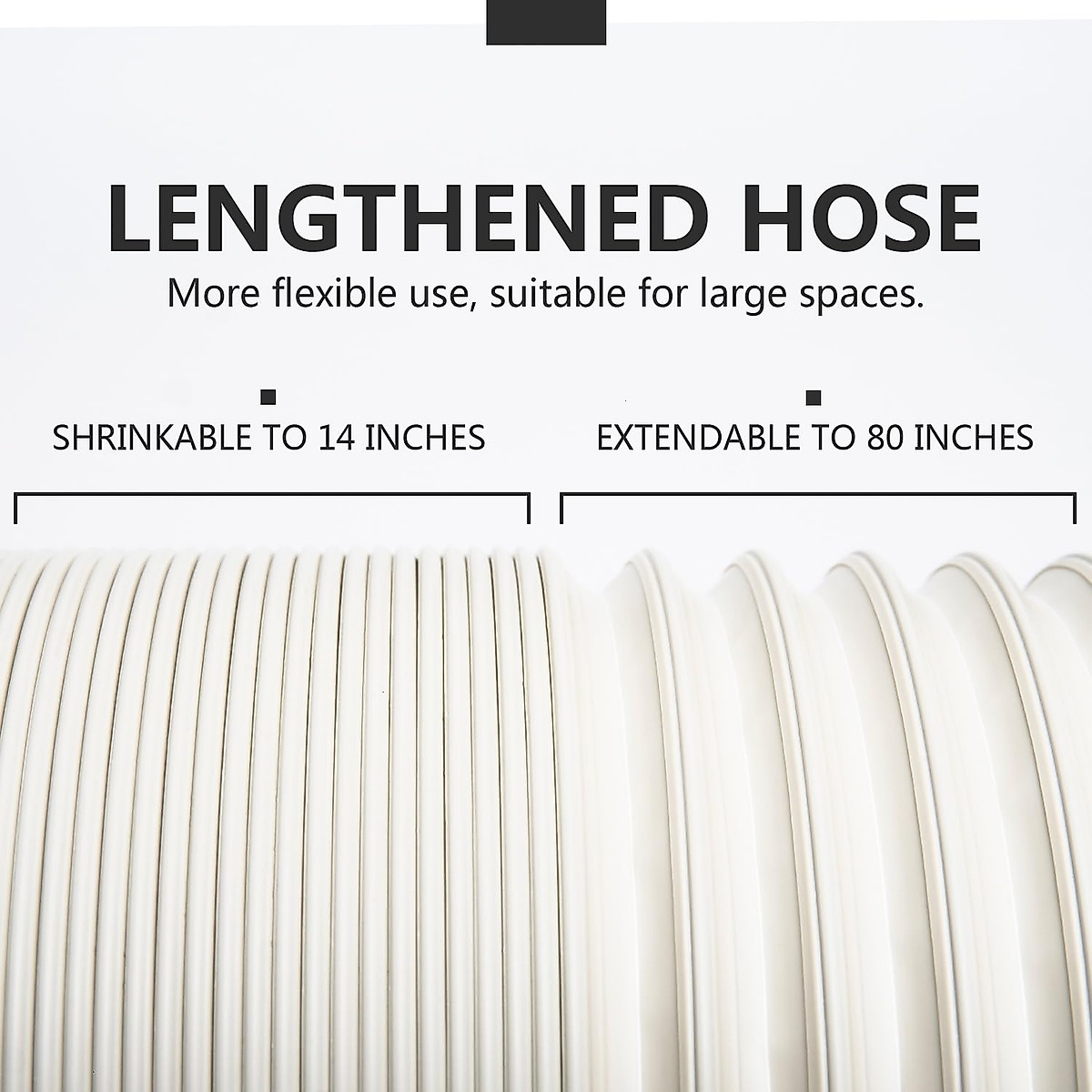 YoleShy 5 Inches Diameter Portable Air Conditioner Exhaust Hose Portable AC Hose with Clockwise Thread 80 Inch Length Compatible with Delonghi and More