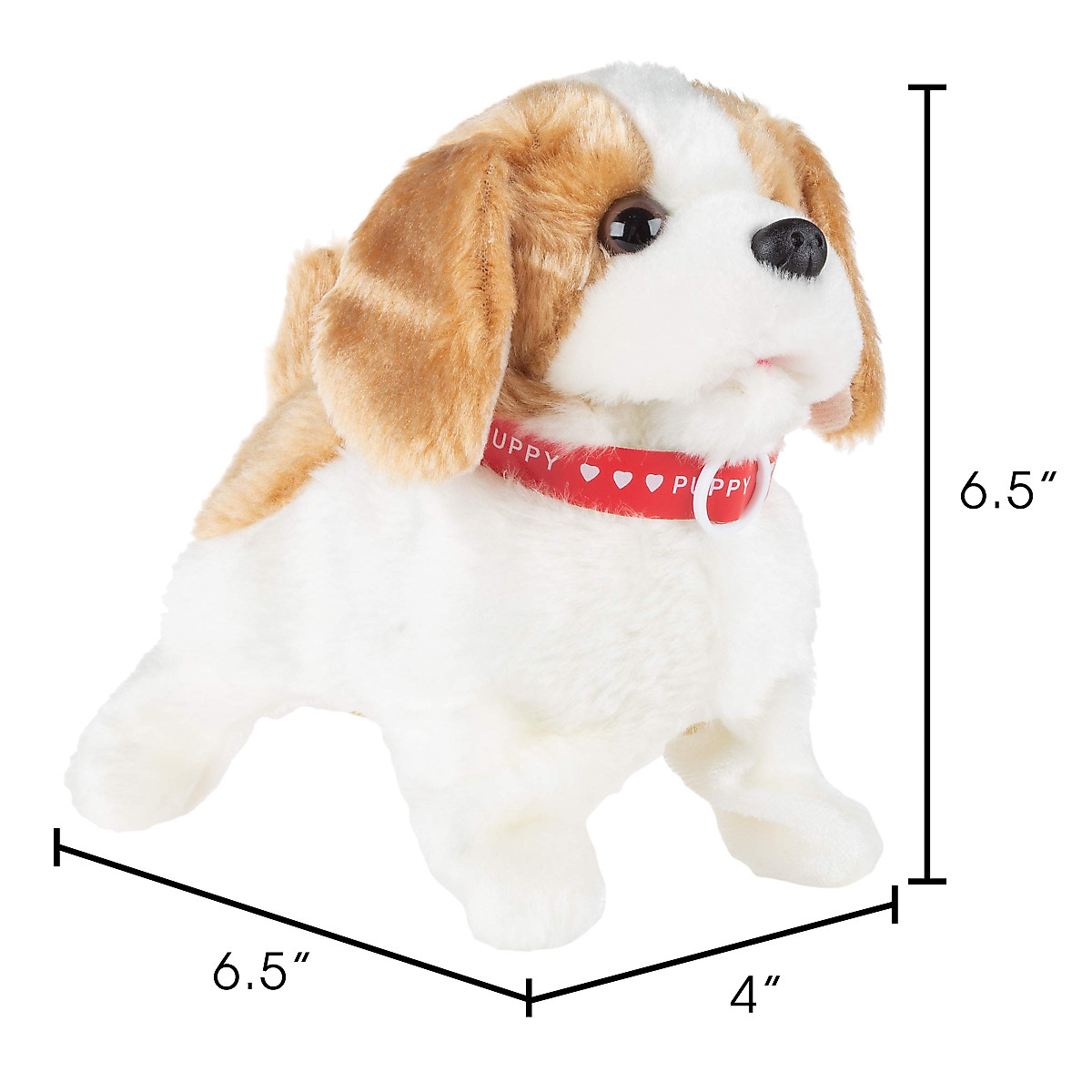 Happy Trails Interactive Plush Puppy Toy– Battery Operated Dog That Walks, Barks and Does Back Flips, Soft and Snuggly Fur, Stuffed Animal Robot , Brown