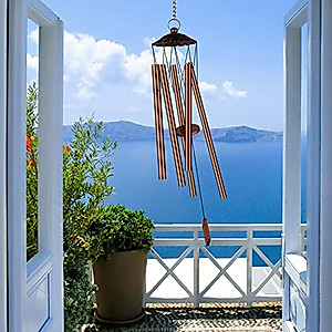 CREATIVE DESIGN Wind Chimes Outdoor with 5 Aluminum Ally Tubes Metal Sympathy Wind Chimes for Loss of a Loved one Memorial, Patio, Porch, Garden, and Backyard (38 Inch)