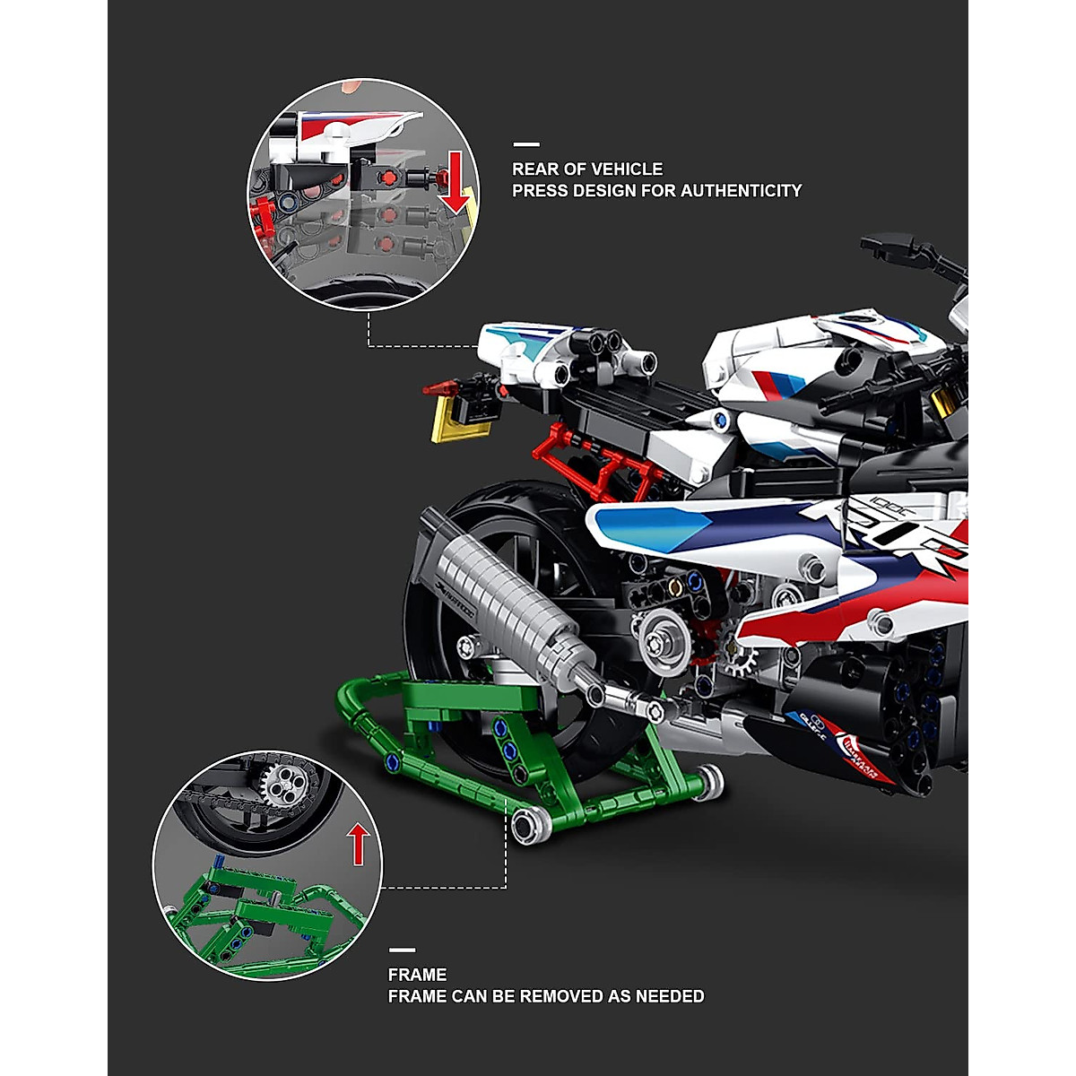 dOvOb Motorcycle 1000 RR Model Building Blocks Set, 912 Pieces Bricks, MOC Toys as Gift for Kids or Adult