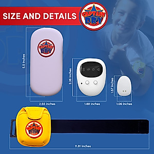 CAPTAIN DRY Wireless Bedwetting Alarm for Kids Includes Armband Rechargeable for Deep Sleepers Boys and Girls Move Turn Around During Sleep Kids Older Children Loud Sound Clinically Proven System