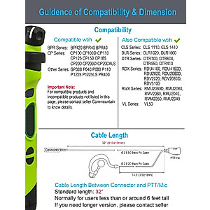 commountain CP200D CLS1410 Earpiece Compatible for Motorola Radios R2 CLS1110 CP100D CP200 CP185 BPR40 BPR40D DTR700 DTR650 RDU4100 RDU4160D RMU2040 RMU2080D CLS CP, G Earhook Headset Ear Piece-5 Pack