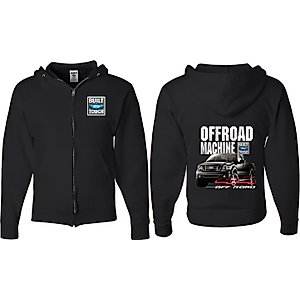 Ford F-150 Off Road Machine (Front & Back) Full Zip Hoodie, Black, Medium