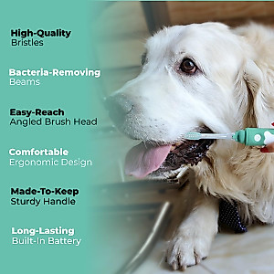 petsie Dog Toothbrush | Innovative Eletrolytic Technology | Improves Oral Health & Reduces Bad Breath | No Vibrations & Silent Dog Teeth Cleaning Brush | No Toothpaste Needed | Dog Teeth Cleaning Kit