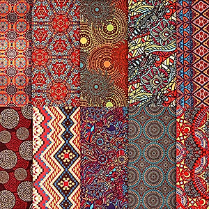 10 Pieces African Fabric Fat Quarters 10 x 10 Inches/ 25 x 25 cm, African Ankara Wax Print Fabric, Ankara Print Fabric for Sewing, Face Covering Make, Craft Projects and Patch Work DIY