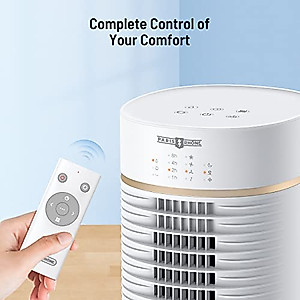 Evaporative Cooler, PARIS RHÔNE 3 in 1 Evaporative Air Cooler 45" Air Cooler 80° Oscillating 19” Air Outlet Cooling Fan 4 Speeds 3 Modes 6L Water Tank Portable Universal Casters White