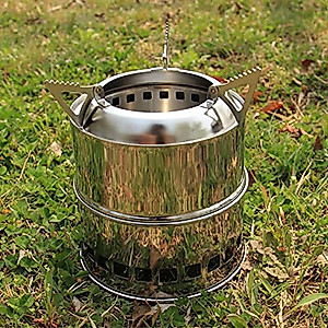 TWDYC Fire Pit Stainless Steel Outdoor Fireplace Camping Fire Wood Stove Firewood Charcoal Portable Grill Heating Stove Alcohol Stove