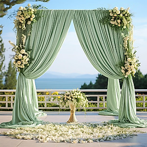 10x10 Sage Green Backdrop Curtain for Parties Wrinkle Free Dark Green Photo Curtains Backdrop Drapes Fabric Decoration for Baby Shower Birthday Party Photography 5ft x 10ft,2 Panels