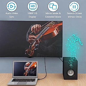 ANKKY USB to HDMI Adapter Cable for Mac iOS Windows 10/8/7/Vista/XP, USB 3.0 to HDMI Male HD 1080P Monitor Display Audio Video Converter Cable Cord - 6.6FT