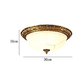 Ceiling Light Fixture European Retro Style Copper Art Circular Ceiling Lamp, Glass Lampshade, Bedroom Study Office Ceiling Lamp, Simple Entrance Balcony Ceiling Lamp Ceiling Lights Ceiling Lamp