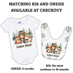 Arteaga Personalized Baby Blankets for Boys, Customized Baby Blankets for Boys, Woodland Animals Baby Blanket, Best Gift for Baby, Newborn, New Mom, Super Soft Plush Fleece, 30''x40''