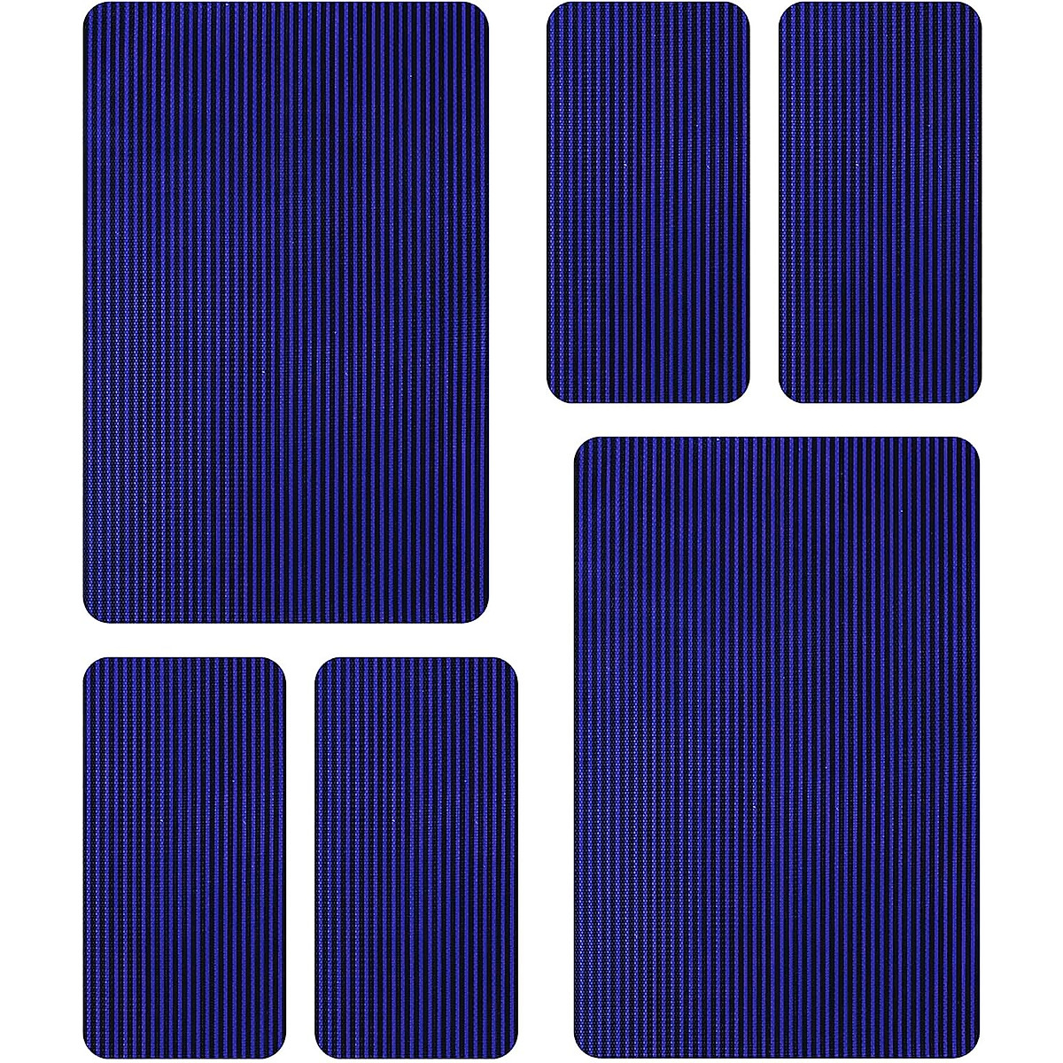 Lfutari 6pcs Swimming Pool Cover Repair Kit - Blue Pool Safety Cover Patch Kit - Self-Adhesive Mesh Pool Cover Saver Patch Kit for Inground Safety Pool Cover (2pcs 12x8 inch+4pcs 4X8 inch)