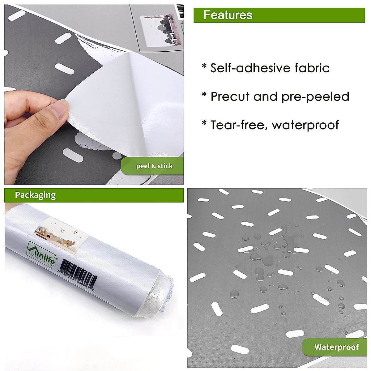 funlife Large Fabric Wall Decal Peel and Stick, Nordic Style Original Hand Drawn Dinosaur Wall Mural Wallpaper Wall Sticker for Kids Room Living Room Playroom, 94.49" x 78.74"