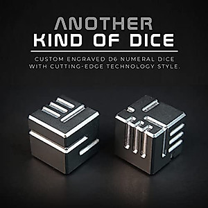 AKO DICE I - Gunmetal - Custom Metal dice Version 1 by AKO Dice. 16mm D6 Game dice with Redesign Concept.
