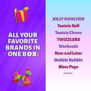 Candy Assortment Box 5 Pounds Tootsie Rolls, JOLLY RANCHER, DOTS, TWIZZLERS, Smarties, Blow Pops Lollipops, Lemonheads, Variety Pack