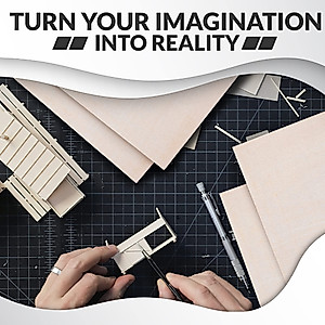 Basswood Sheets for Crafts - 10 Pack - 12 x 12 x 1/16 Inch - 1.5mm Thick Plywood Sheets with Smooth Surfaces - Bass Wood for Laser Cutting, Wood Burning, Architectural Models, Staining, Drawing