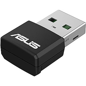 ASUS AX1800 Dual Band WiFi 6 USB Adapter, WiFi 6, 802.11ax, WPA3 Network Security, 5GHz frequency band, Compact size (USB-AX55 Nano)