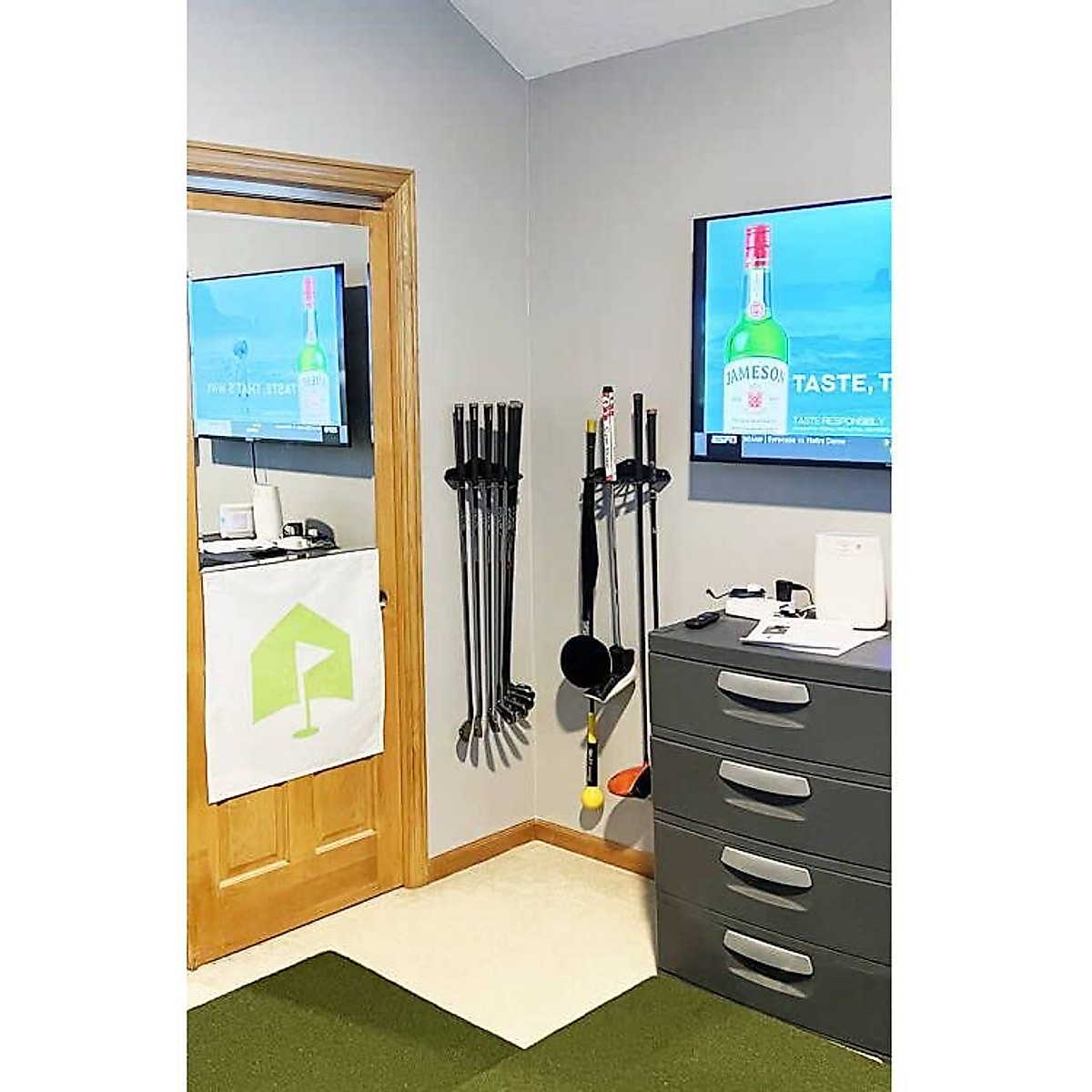 Pmsanzay 2 Pack -Golf Club Organizers Golf Club Display Golf Putter Rack Golf Club Storage Rack Golf Club Holder Golf Club Combo Wall Mount Bracket -Great Way to Organize Your Clubs -Easy to Install