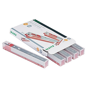 Leitz 55940000 K12 Stapler Cartridge, Strong Steel, Length 12 mm, 1050 Staples, 80 Sheet Capacity - Red