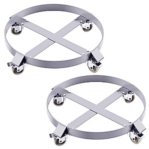 55 Gallon Drum Dolly,Heavy Duty 1000lbs Load Capacity, Barrel Dolly Cart Drum Caddy, Non Tipping Hand Truck Dollies with Steel Frame 4 Swivel Casters Wheel, for Warehouse Drum Handling (2 pcs)