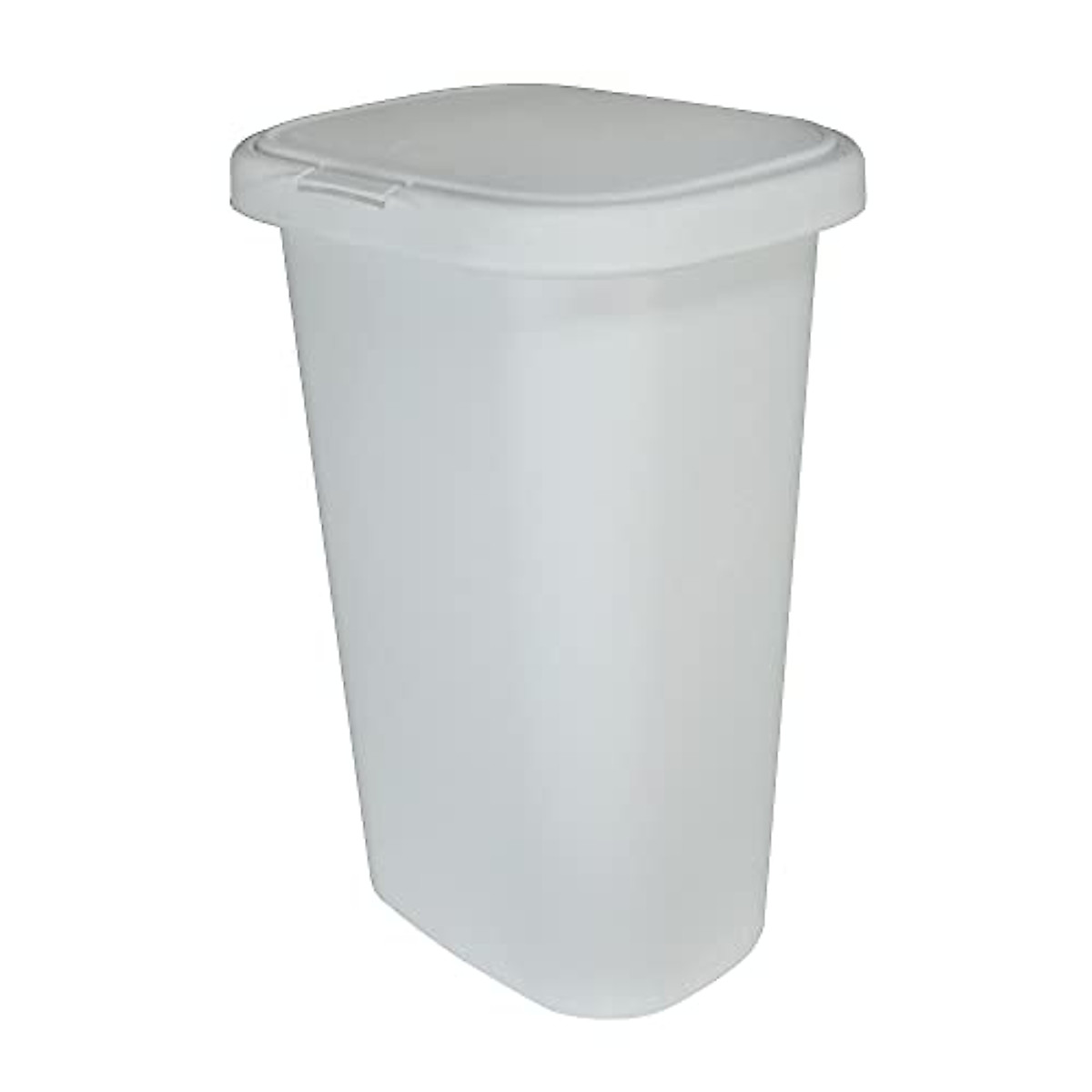 Rubbermaid 13 Gallon Rectangular Spring-Top Lid Kitchen Wastebasket Trash Can for Tall Trashbags, White (2 Pack)