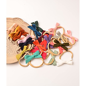 24PCS Baby Nylon Headbands Hairbands Hair Bow Elastics for Baby Girls Newborn Infant Toddlers Kids
