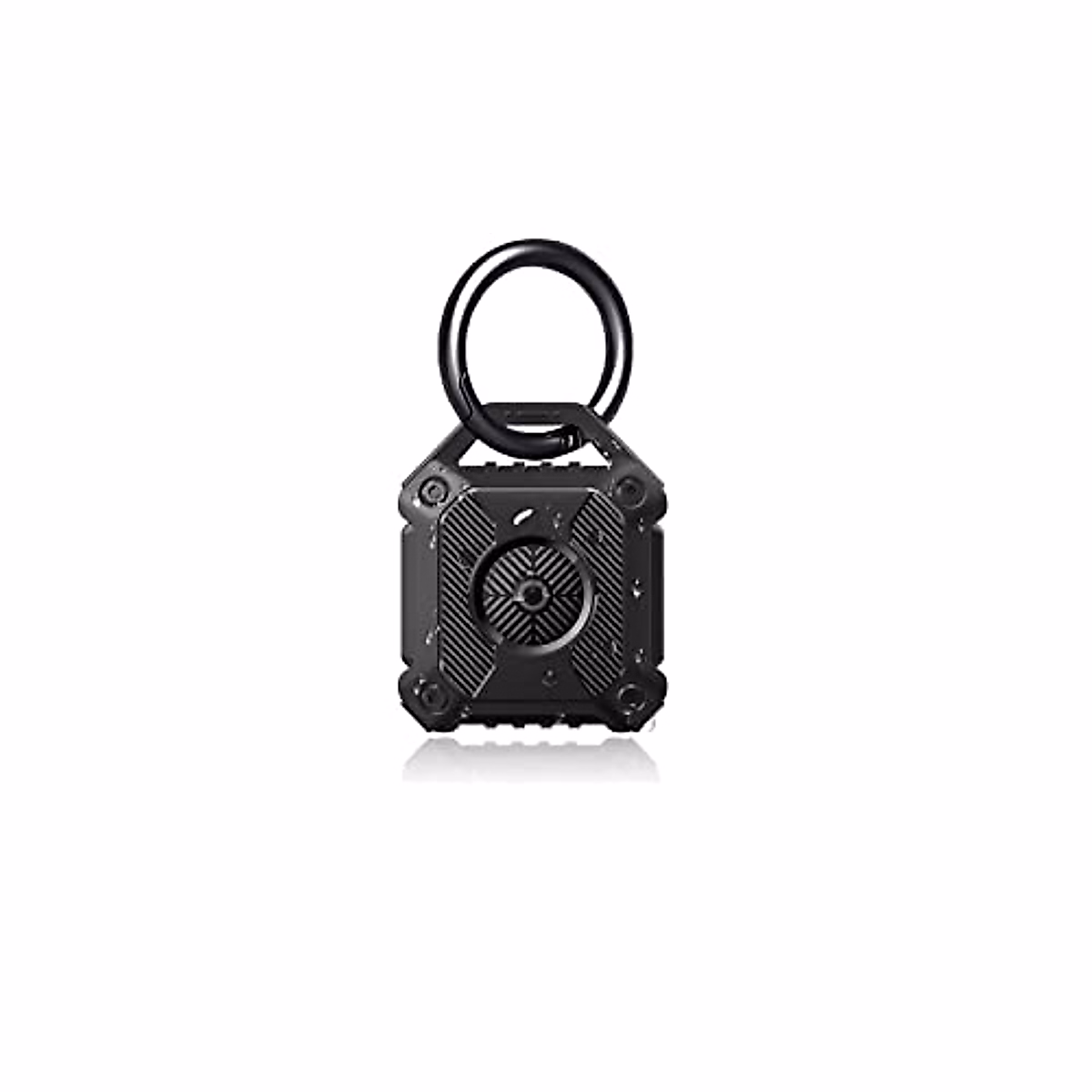 Waterproof AirTag Holder, AirTag Case with Keychain, Screw Full Cover, 360° Full Protection,Durable Anti-Scratches Secure Holder Case Protect for Apple AirTag Tracker(Black1Pack)