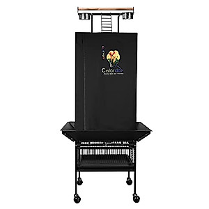 Colorday Good Night Bird Cage Cover for Large Bird Cage with Play Top (Patent Pending),Black 61"