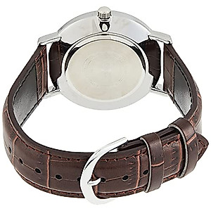 Casio MTP-VT01L-2B Men's Minimalistic Blue Dial Brown Leather Band Analog Watch