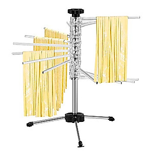 Collapsible Pasta Drying Rack, Foldable Noodle Dryer Tall Spaghetti Noodle Dryer Stand Holder Hanging Attachment Compact Rotatory System Kitchen Gadget