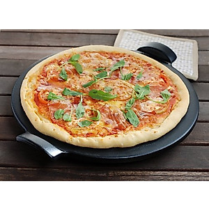 Emile Henry Made in France Flame Top Pizza Stone, Black. Perfect for Pizzas or Breads. In the Oven, On Top of the BBQ. Safe up to 750 degrees F. 100% Natural Clay, Glazed Surface. Easy to Clean.