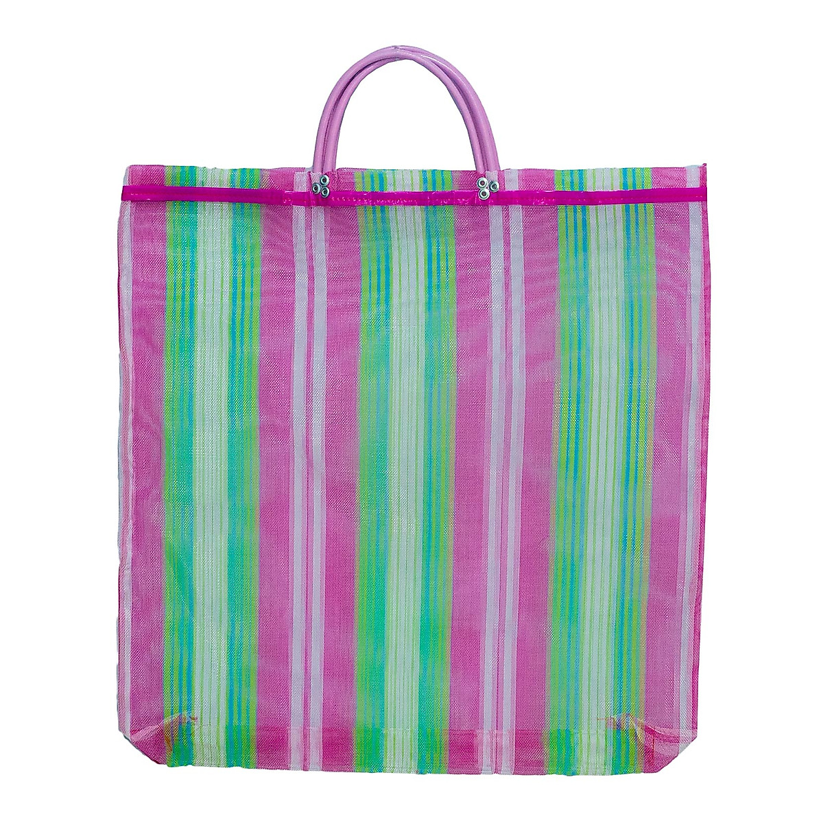 La Sol Imports Large Mercado Mexican Bags Tote Reusable Colorful Durable Mesh Grocery Bag 20 x 22 in Plus 5 in Handle (3 Piece 20 in)