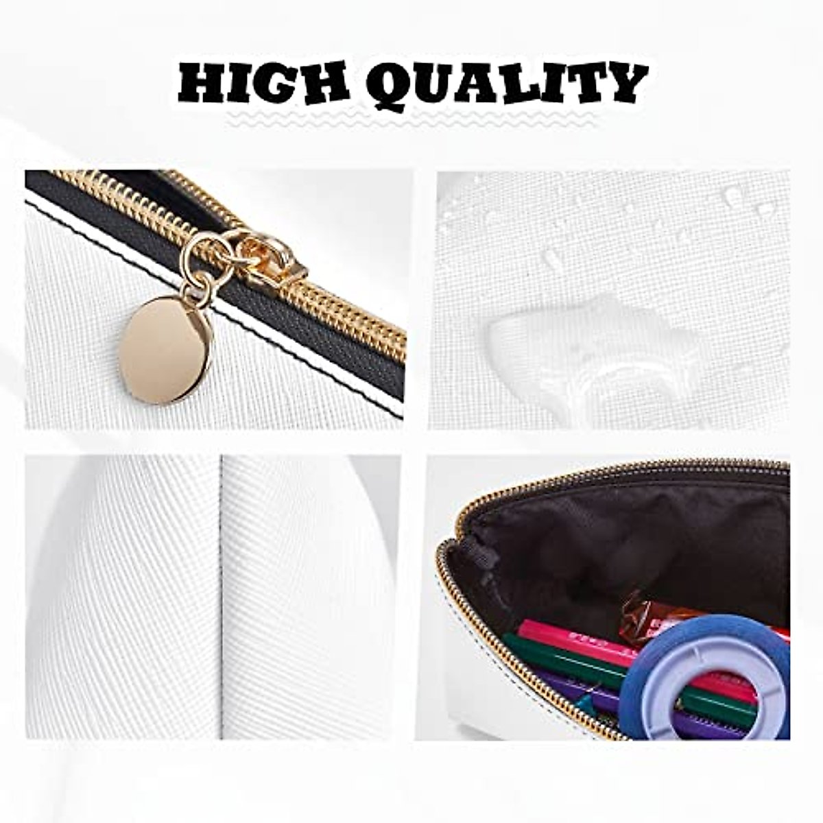 Triangle Leather Pencil Case With Zipper,Pencil Bag,Makeup Cosmetic Pouch,Money Bag Key Pouch Small Tool Pouch For School University Office Child Girls Boys Adults Men Women