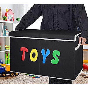 YOLOXO 2 PackToy Box Chest, Collapsible Sturdy Storage Bins with Lids, Extra Large Kids Toy Storage Organizer Boxes Bins Baskets for Kids, Boys, Girls, Nursery Room, Playroom, Closet