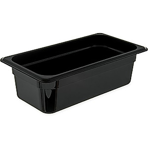 Carlisle FoodService Products 3066103 StorpPlus Third Size Food Pan, Polycarbonate, 4" Deep, Black