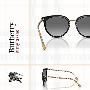 BURBERRY Willow BE4316 385311 54MM Black/Grey Gradient Round Sunglasses for Women + BUNDLE With Designer iWear Eyewear Kit