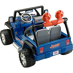 Power Wheels Hot Wheels Jeep Wrangler Ride-On Battery Powered Vehicle with Music Sounds & Storage for Preschool Kids Ages 3+ Years