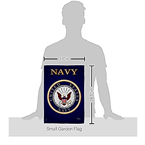Breeze Decor US Navy Garden Flag USN Armed Forces Seabee Official Licensed United State American Military Veteran Retire Decorative, 13"x 18.5", Memorial Day Gifts Made in USA